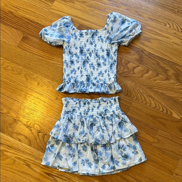 art class | Matching Sets | Girls Size 8 Floral Blue Kids Matching Set ...